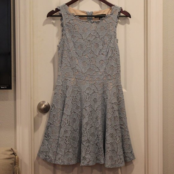 City Studio | Dresses | City Studio Blue Lace Sleeveless Fit Flare ...